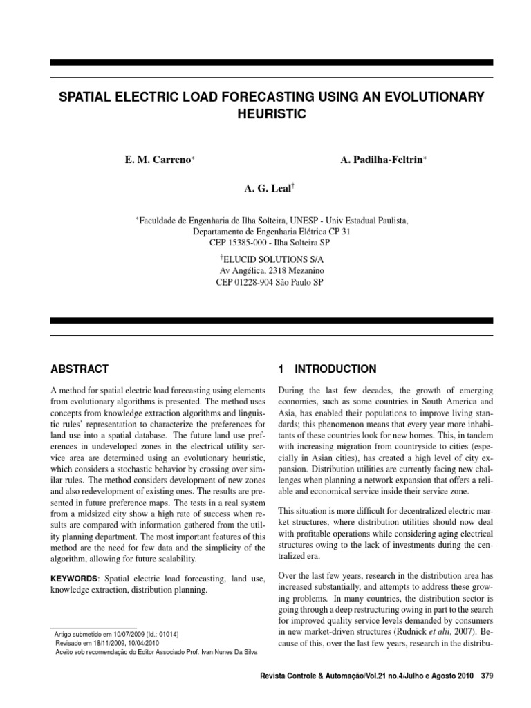 Spatial Electric Load Forecasting Method | PDF | Statistical ...