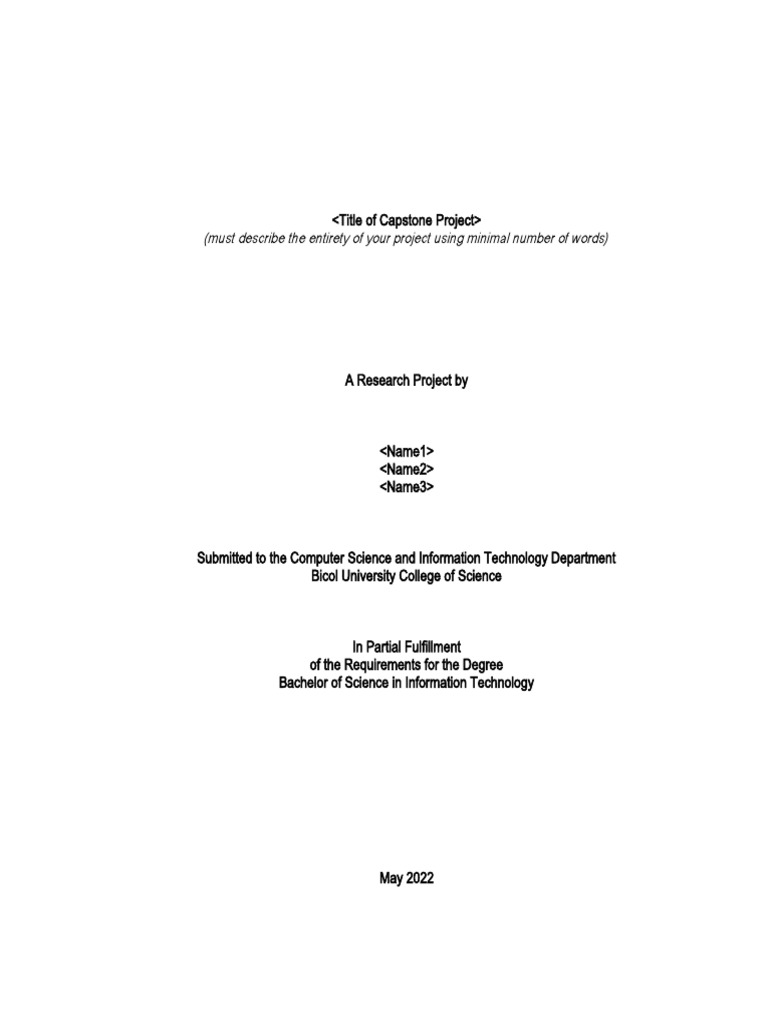 Capstone Thesis Template | PDF | Unified Modeling Language | Evaluation