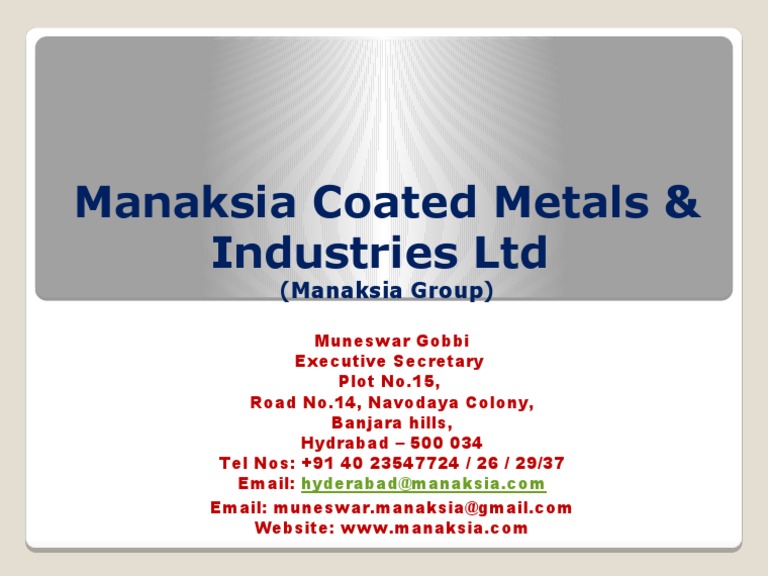 Manaksia - Hyd Office | PDF