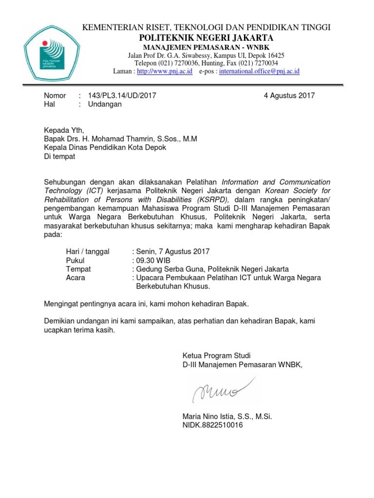 Contoh Surat Resmi 3 | PDF