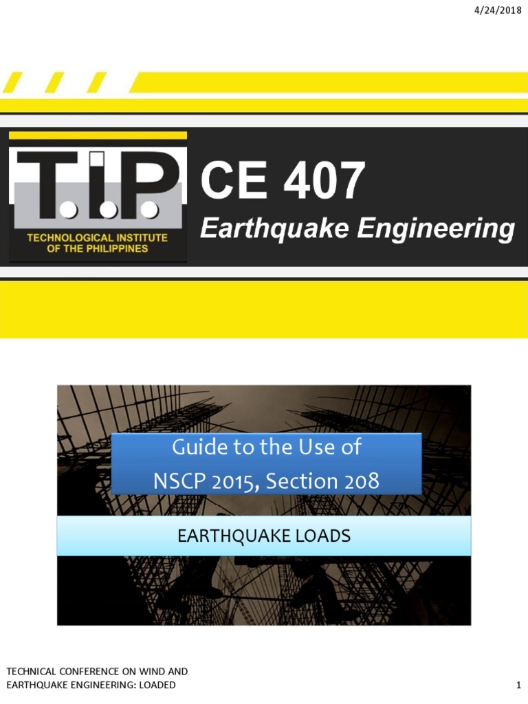 Module 4. Lesson 3 - Example For Earthquake Load Combination - Strength ...