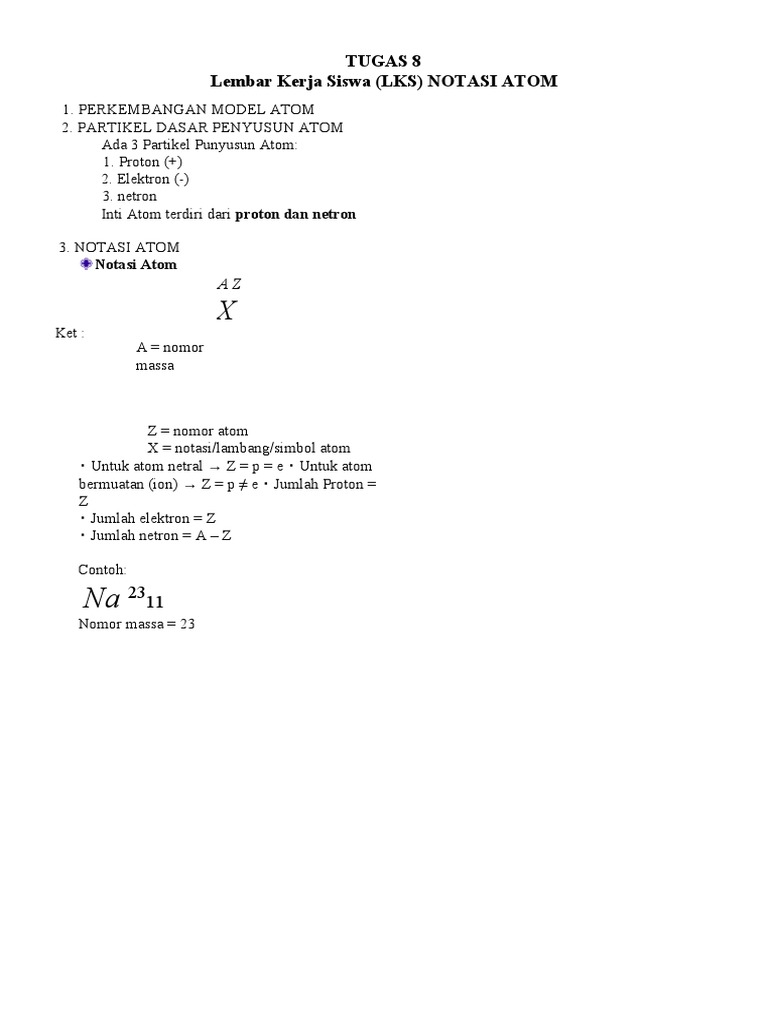 Lks Notasi Atom | PDF