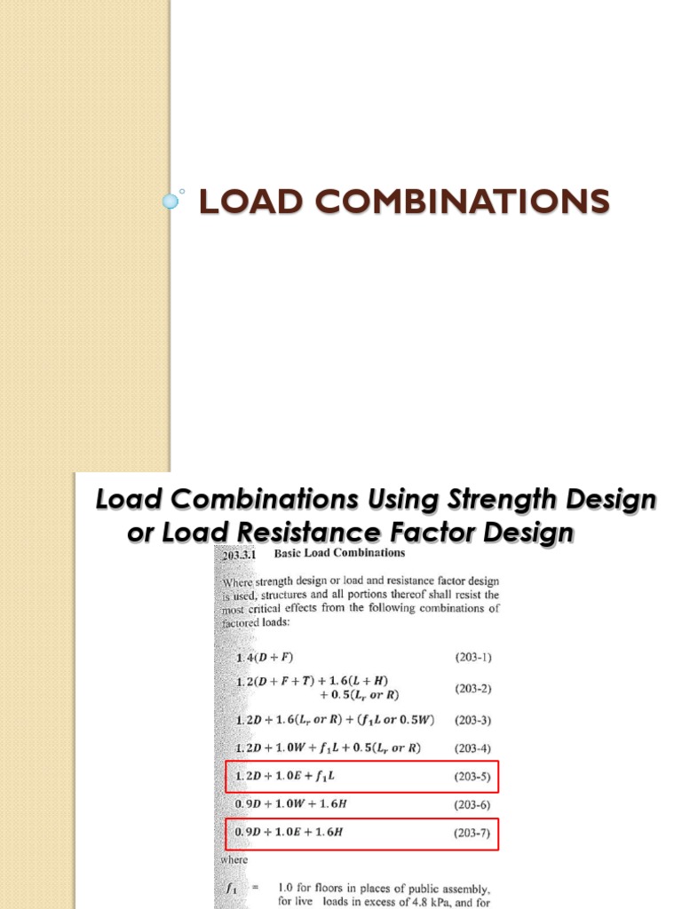 Module 4. Lesson 1 Earthquake-Load-Combinations | PDF