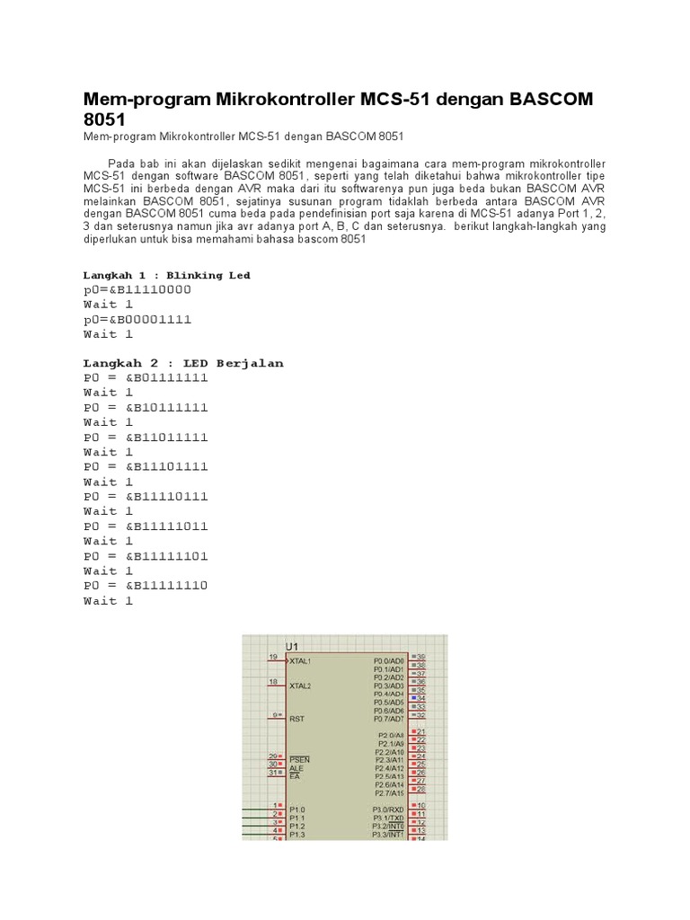 Mem-Program Mikrokontroller MCS-51 Dengan BASCOM 8051 | PDF