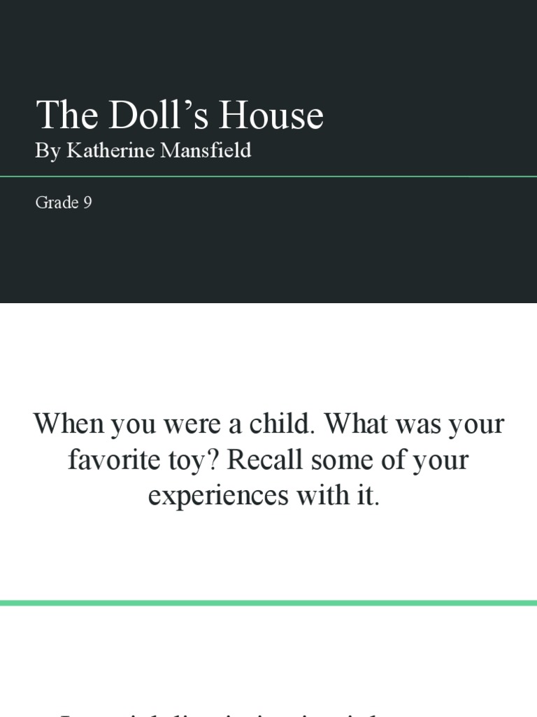 No. 1 - The Doll's House by Katherine Mansfield | PDF | Katherine Mansfield
