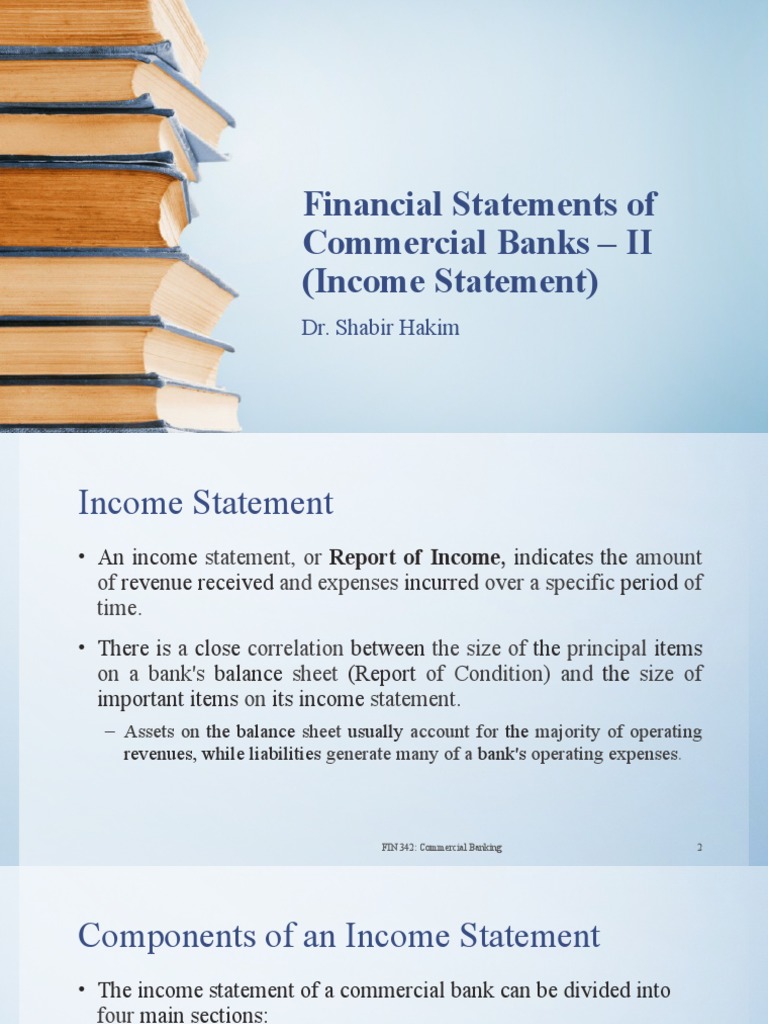 Financial Statements of Commercial Banks II | PDF | Loans | Interest