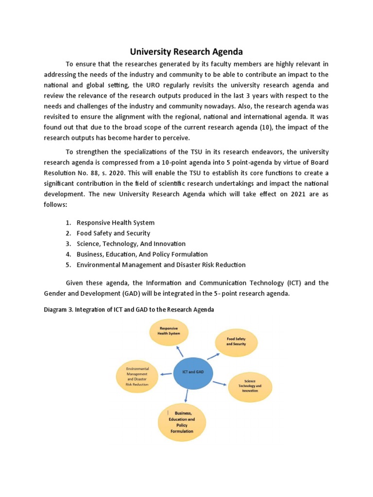 TSU University Research Agenda 2021 | PDF