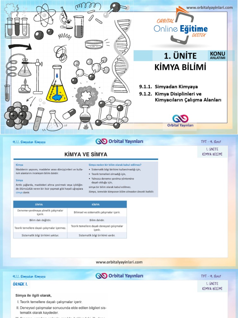 TYT-1. Ünite-1. Bölüm-KİMYA BİLİMİ-1 | PDF