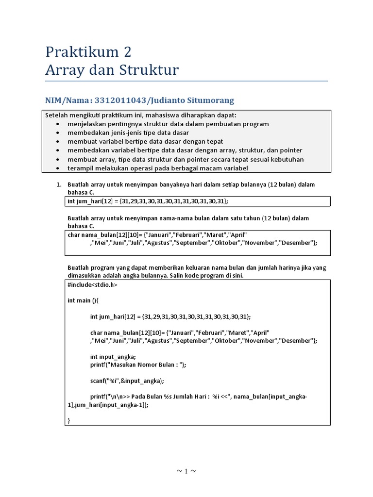 02 Array Struktur | PDF
