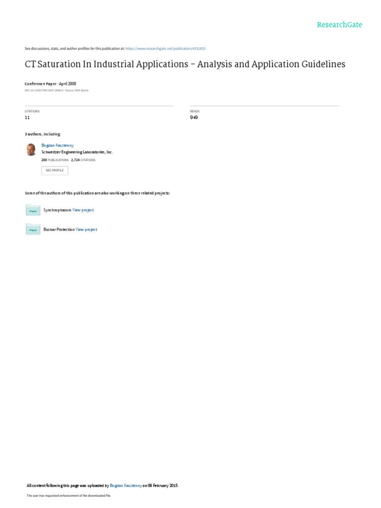 CT Saturation Analysis & Guidelines | PDF | Analog To Digital Converter ...