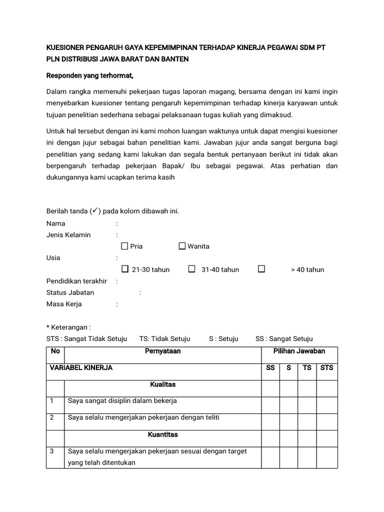 Kuesioner Gaya Kepemimpinan Docx - vrogue.co Kuesioner Gaya Kepemimpinan Docx - vrogue.co
