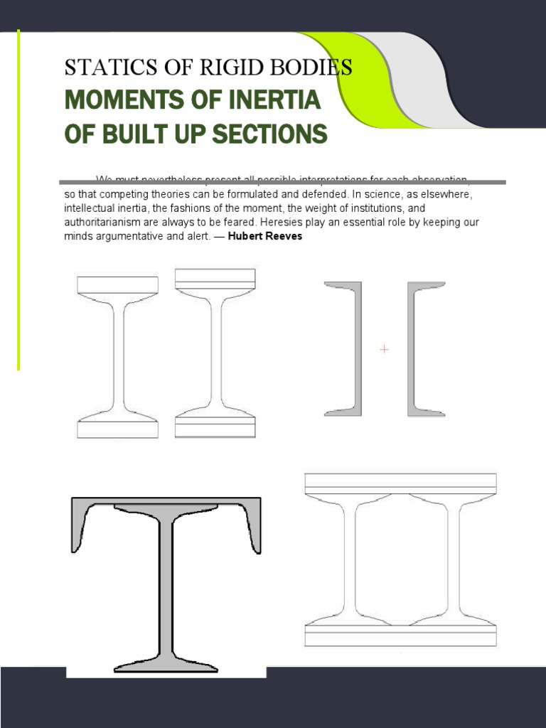Moments of Inertia of Built Up Sections | PDF | Beam (Structure) | Civil Engineering