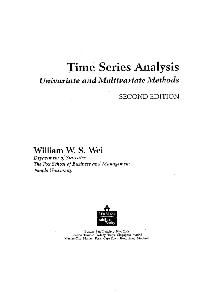 William W. S. Wei - Time Series Analysis Univariat and Multivariate ...