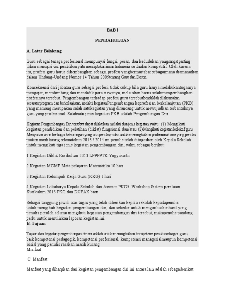 Contoh Laporan PKB | PDF