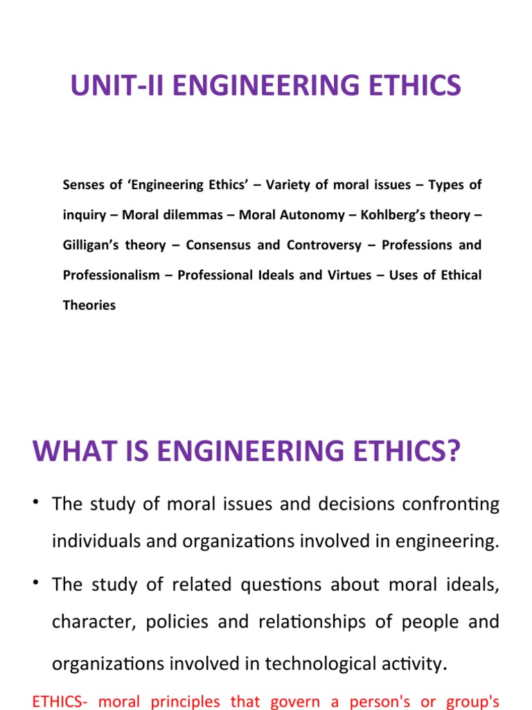 Unit-Ii Engineering Ethics | Download Free PDF | Morality | Autonomy