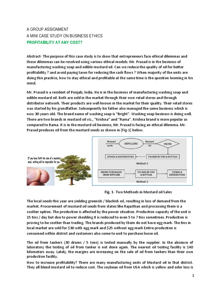 Business Ethics Case Study: Profit vs. Ethics | PDF | Justice | Crime ...