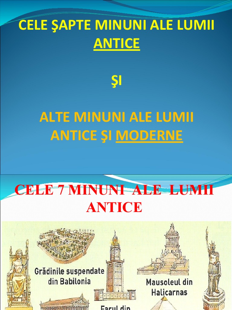 Mari Minuni Ale Lumii Antice Si Moderne | PDF