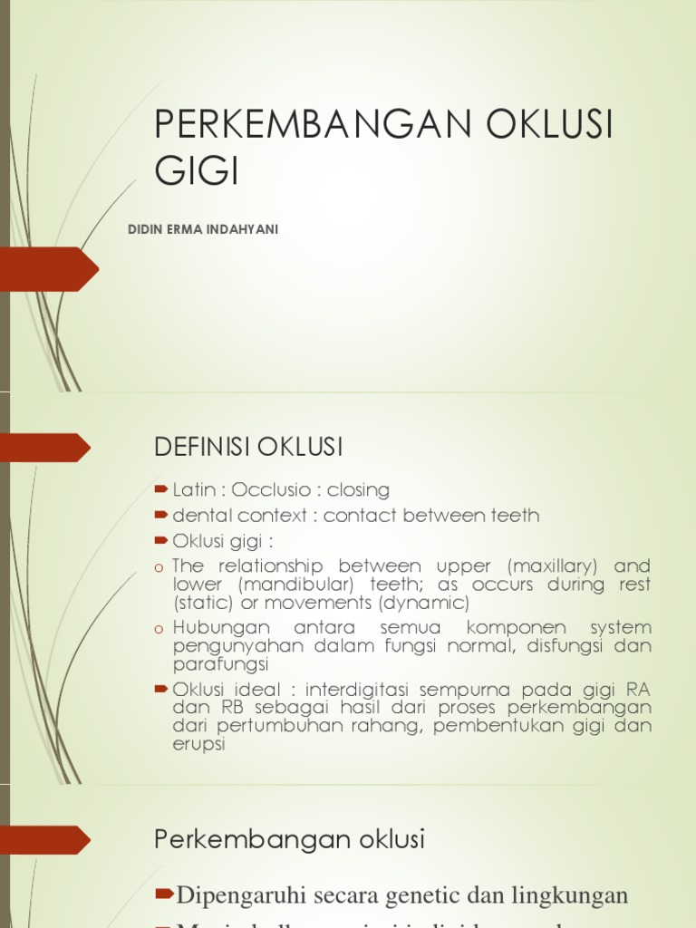 Perkembangan Oklusi | PDF