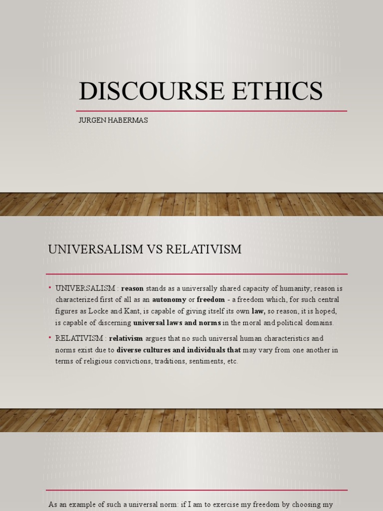 Discourse Ethics: Jurgen Habermas | PDF | Reason | Philosophical Movements