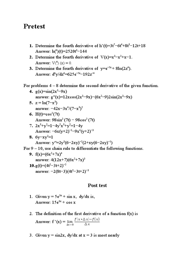 g11 Module Derivatives | PDF | Derivative | Physical Quantities