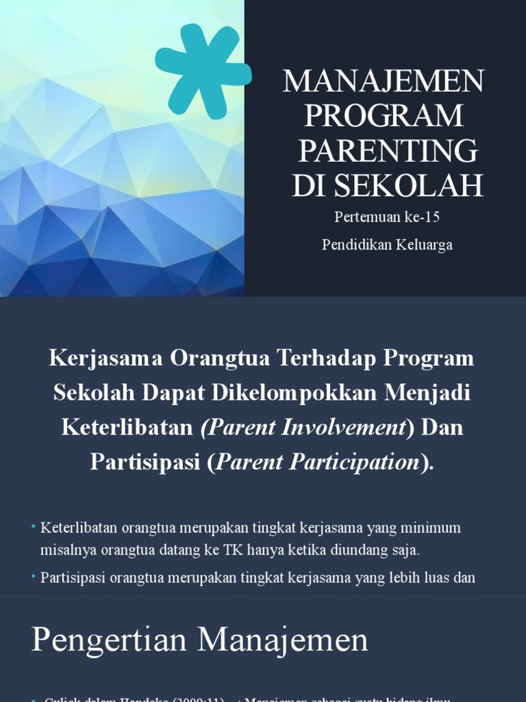 Manajemen Program Parenting Di Sekolah | PDF