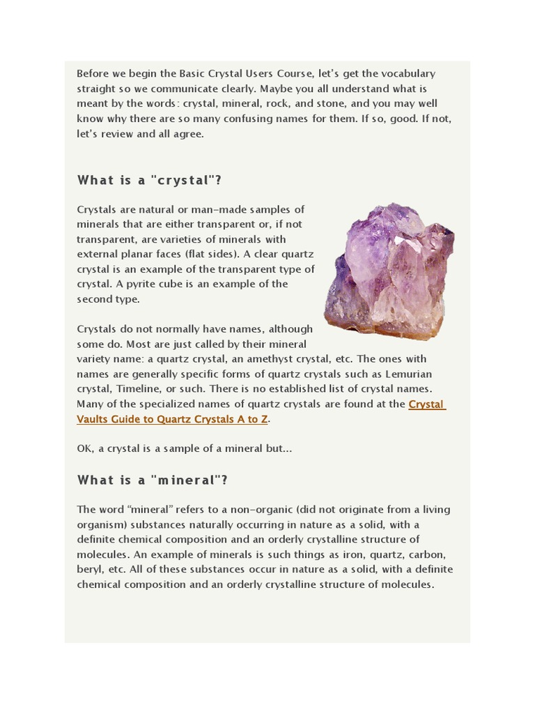 What Is A "Crystal"?: Crystal Vaults Guide To Quartz Crystals A To Z ...