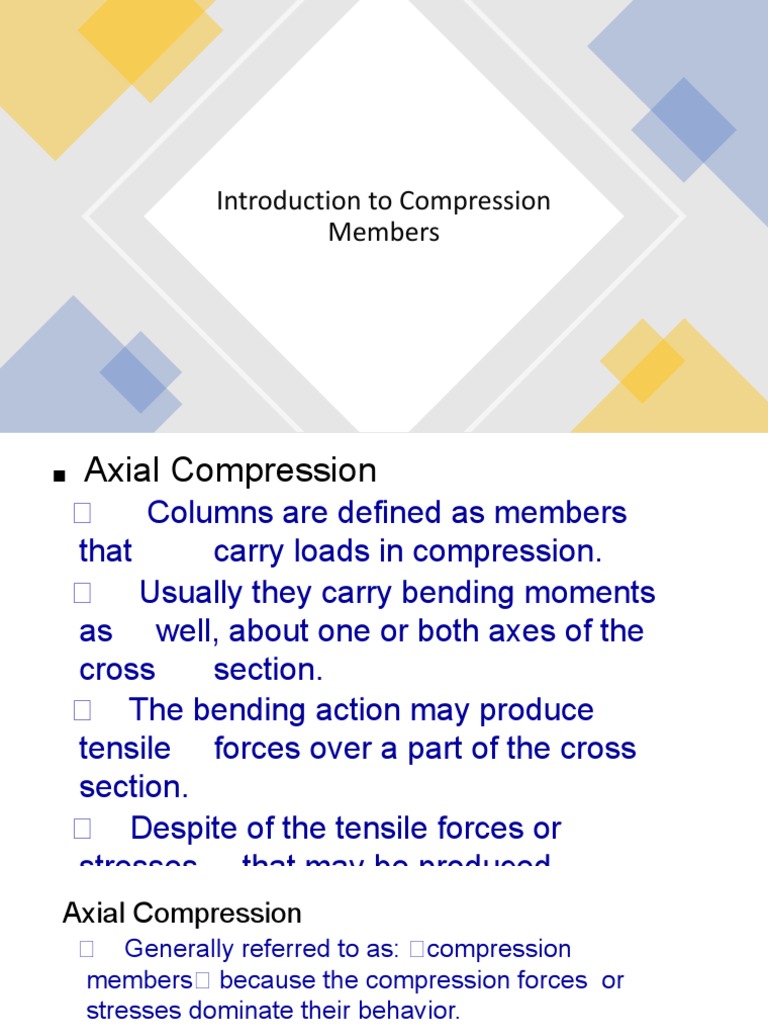 Understanding Axial Compression in Columns | PDF | Buckling | Bending