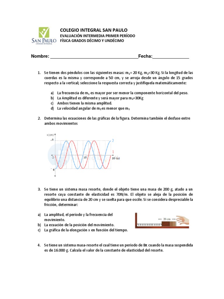 Evaluación Intermedia Primer Período Grado Undécimo | PDF