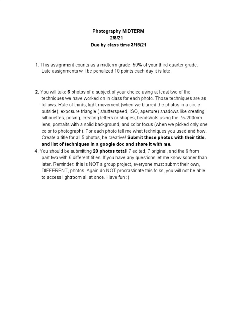 Photography Midterm | PDF