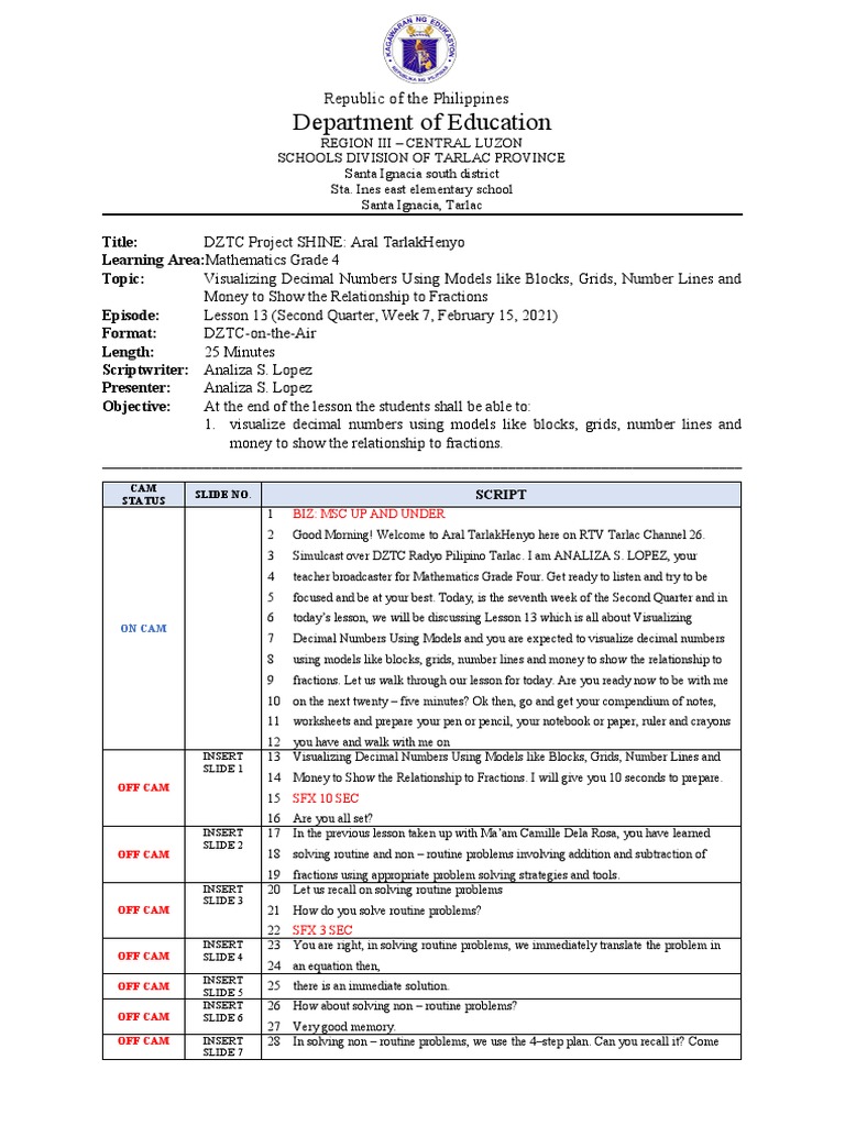 Feb 15, 2021 - Math 4 - Visualizing Decimal Numbers | PDF | Numbers | Mathematical Notation