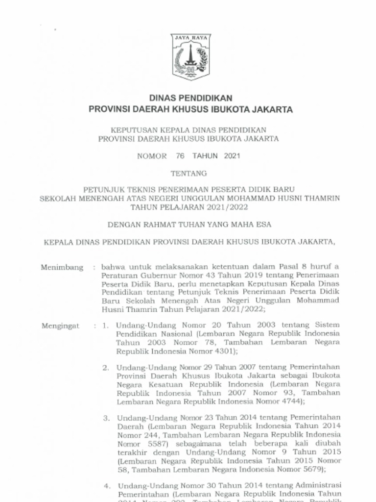 Juknis PPDB SMANU TP 2020 2021 | PDF