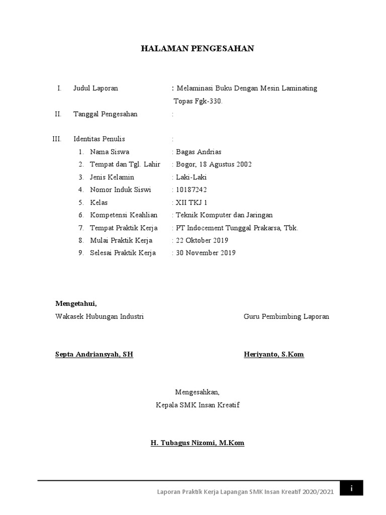 Laporan Bagas Andrias | PDF