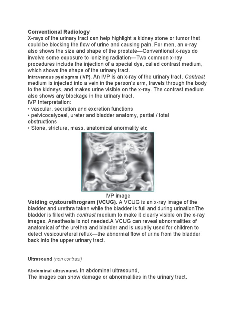 Conventional Radiology: Intravenous Pyelogram (IVP) | PDF | Anatomy ...