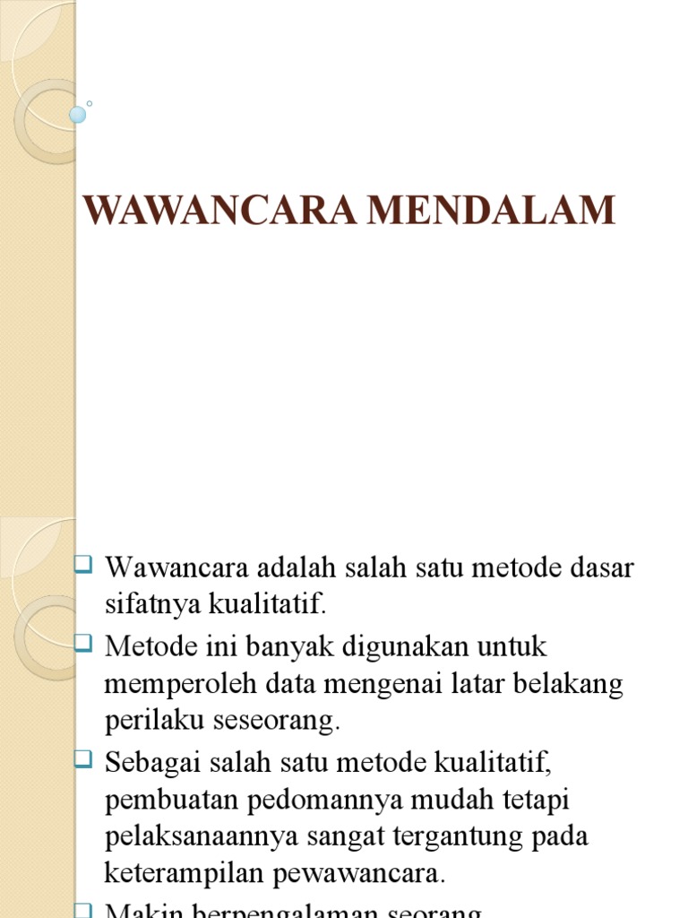 Wawancara Mendalam | PDF