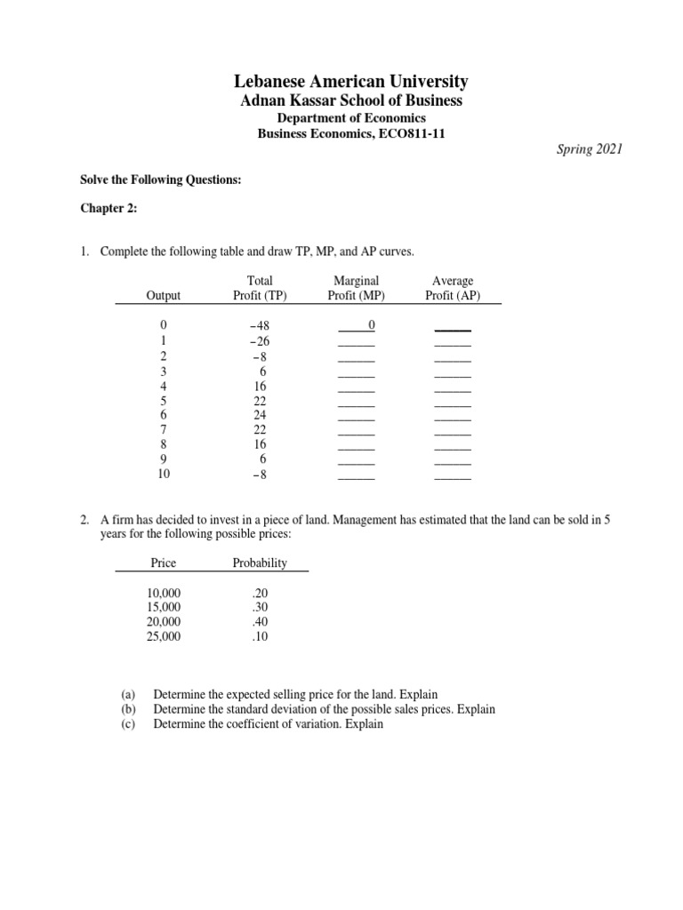 HW1 Bus Econ | PDF | Demand | Price Elasticity Of Demand