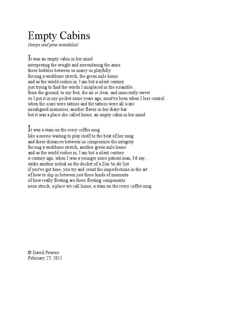 Reflections on an Empty Cabin | PDF | Poetry