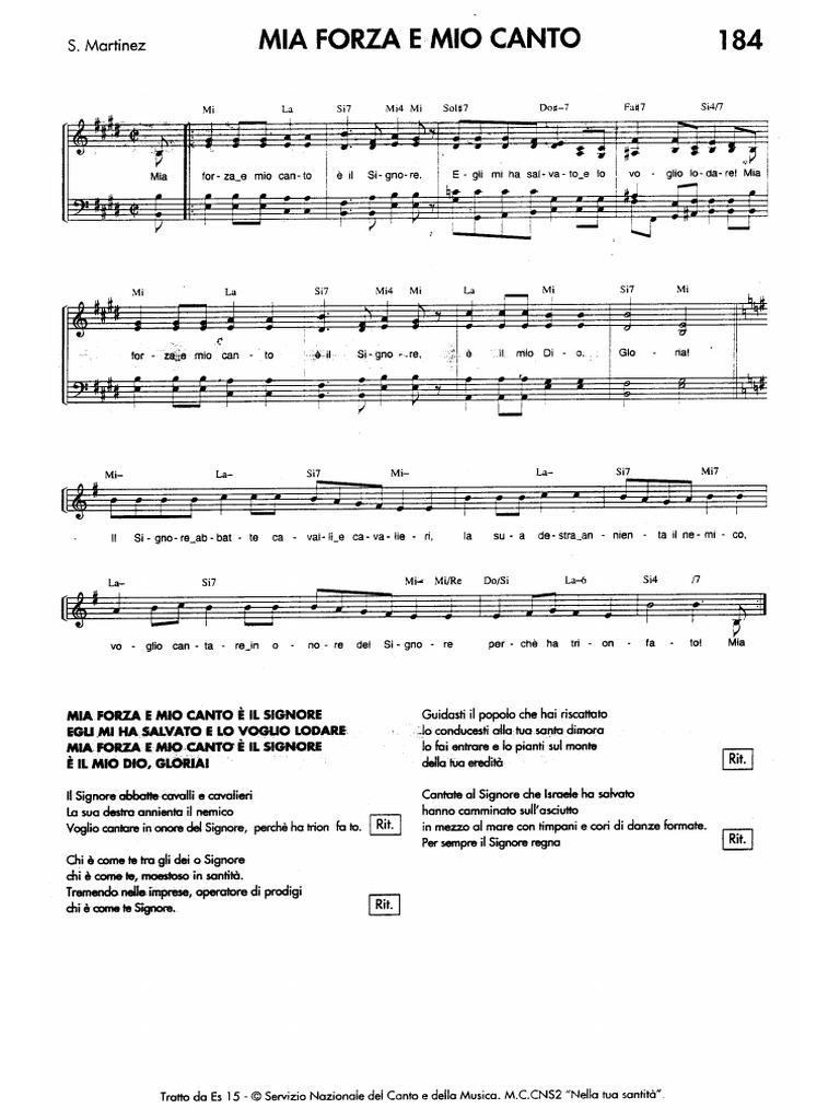 Mia Forza e Mio Canto | PDF