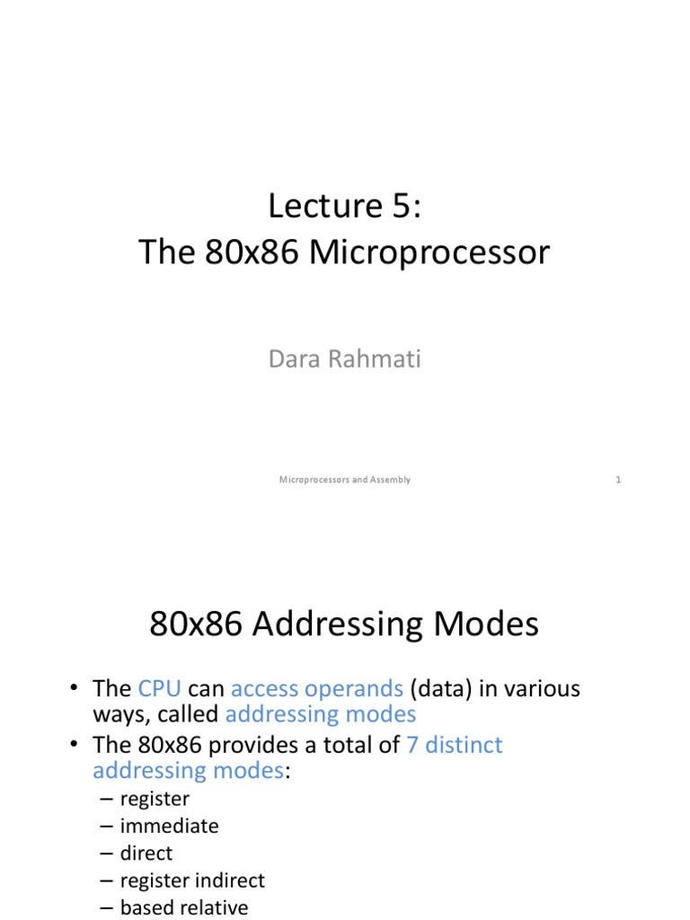 80x86 Microprocessor Guide | PDF | Assembly Language | Computer Engineering