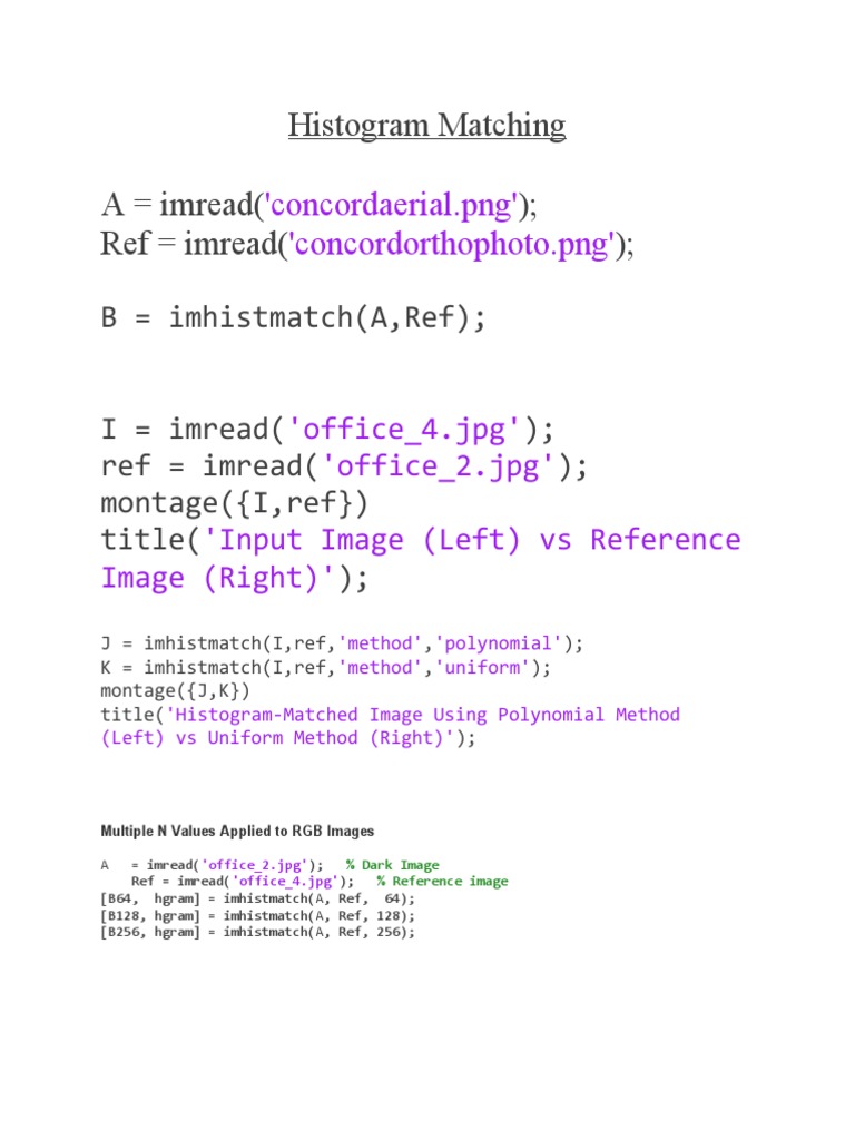 Histogram Matching Codes | PDF