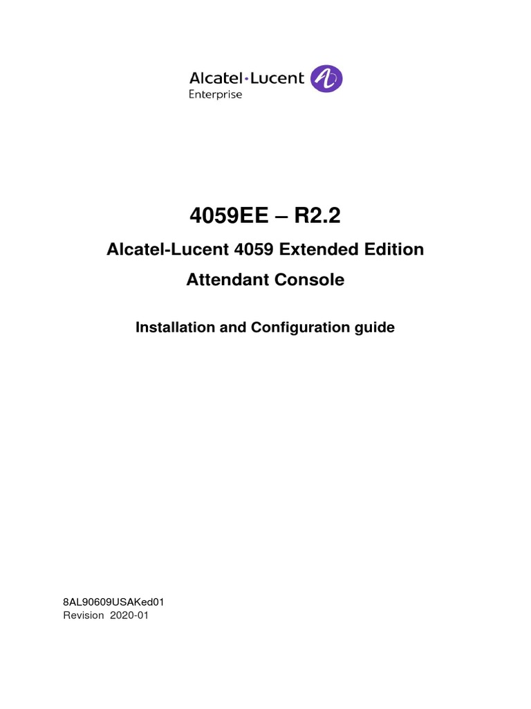 Alcatel-Lucent 4059 Extended Edition Attendant Console: Installation ...