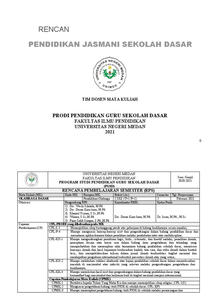 RPS - Penjas SD | PDF