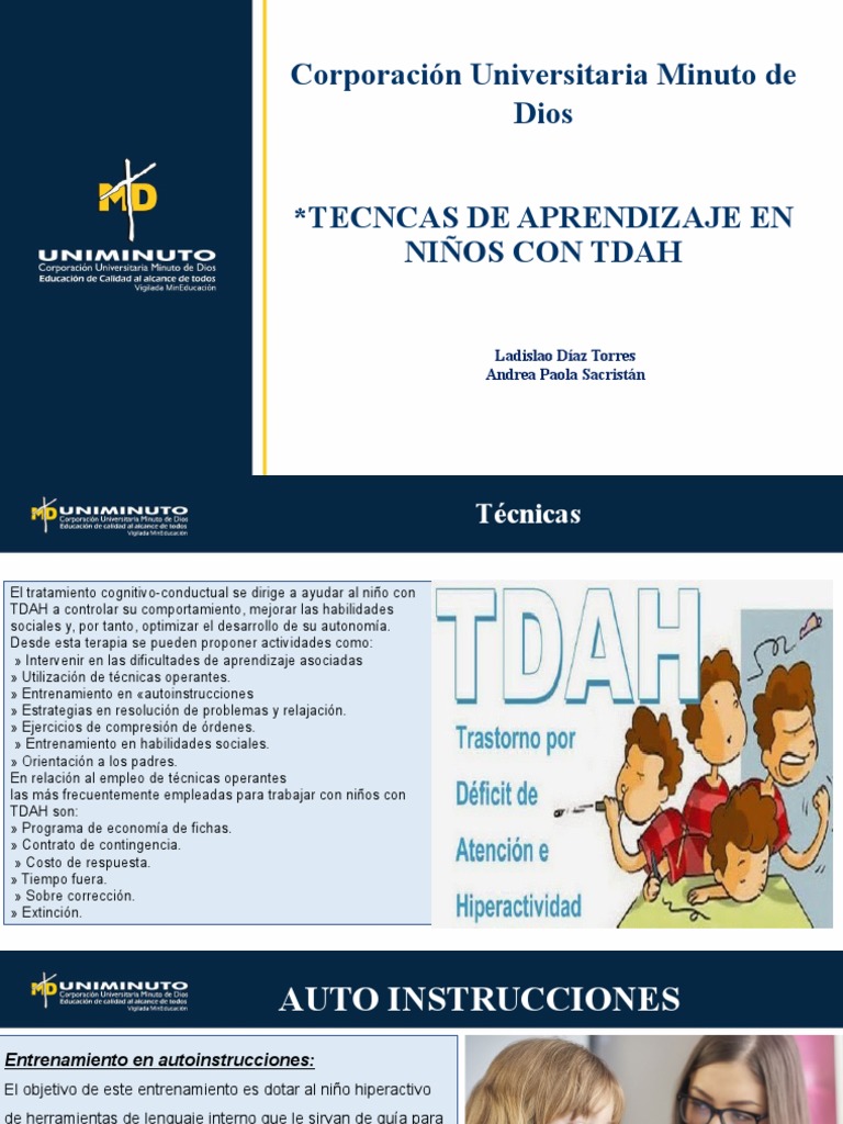 Técnicas para Niños con TDAH | PDF | Sustituto de azúcar | Desorden ...