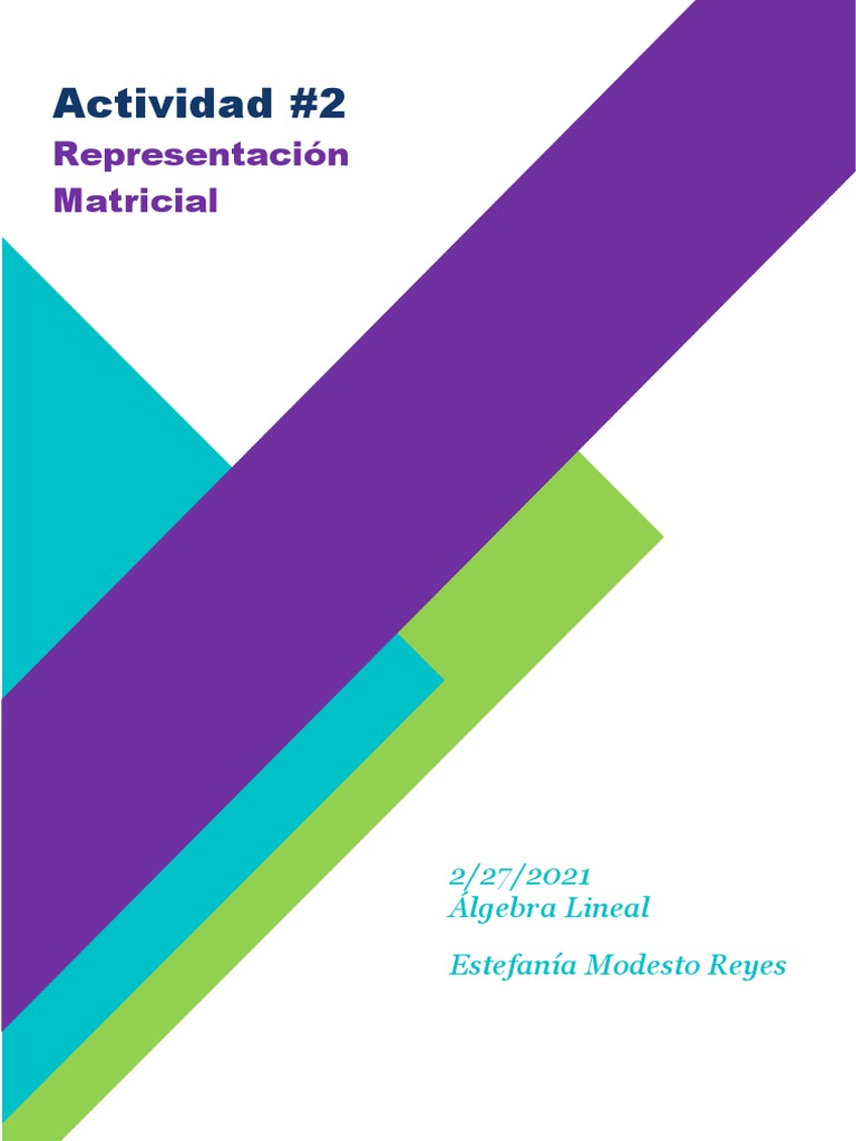 01 ÁlgebraLineal TALI A2 U2 Modesto Estefania. | PDF | Matriz ...