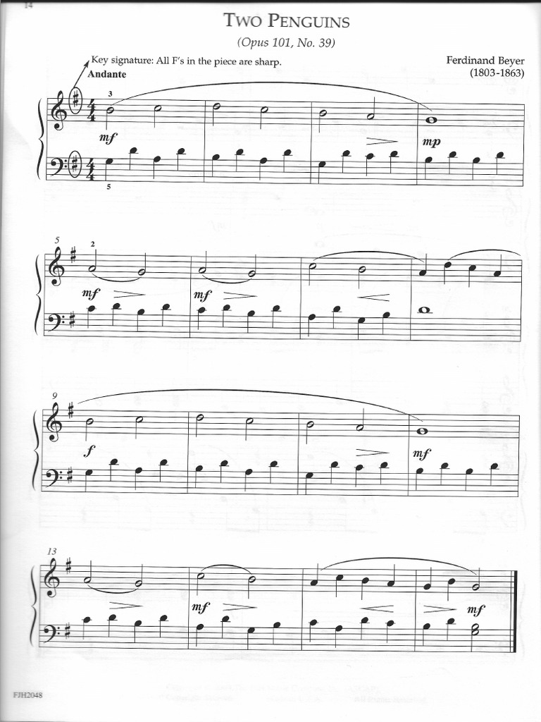 Two Penguins Op. 101, No. 39 - Ferdinand Beyer | PDF
