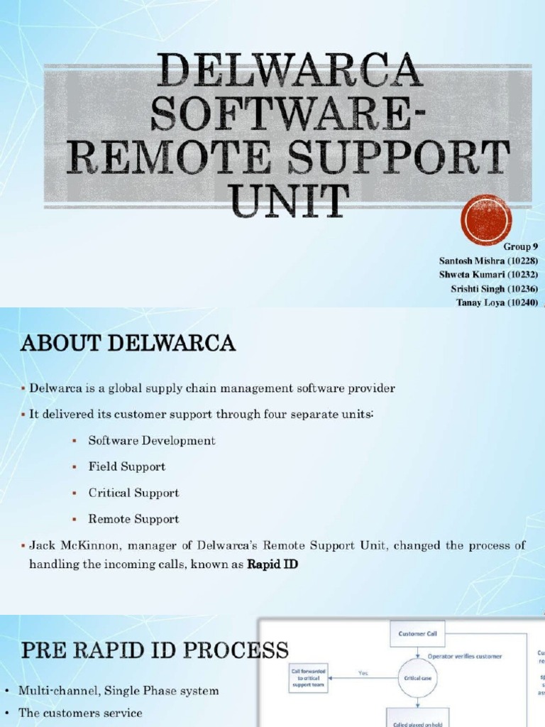 Delwarca Software Remote Support Unit | PDF