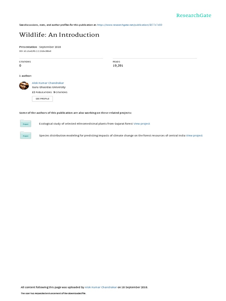 Wildlife: An Introduction: September 2018 | PDF | Wildlife | Hunting