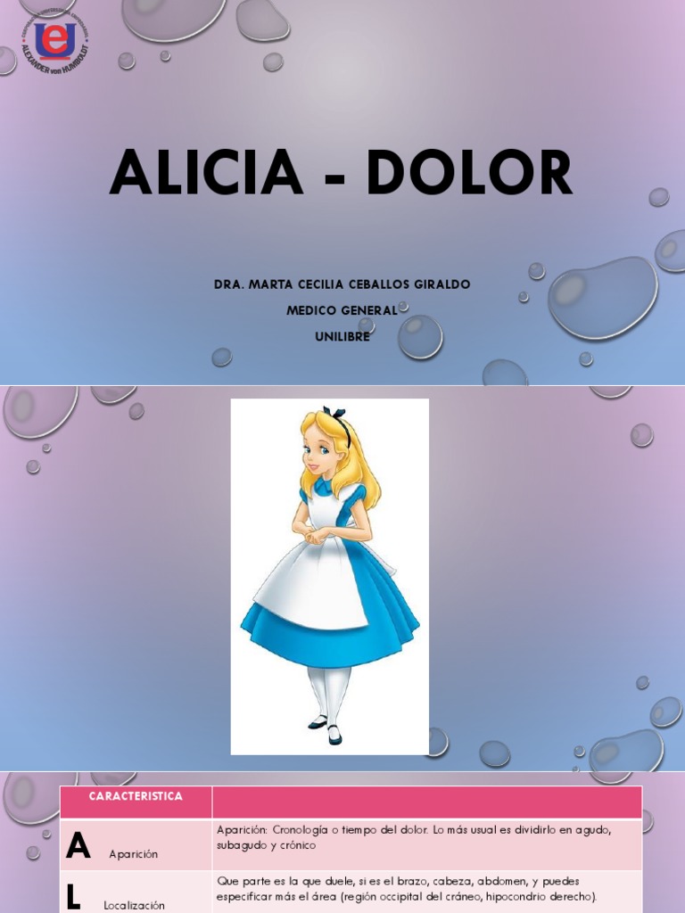 Alicia - Dolor | PDF | Síntomas y signos: general | Dolor