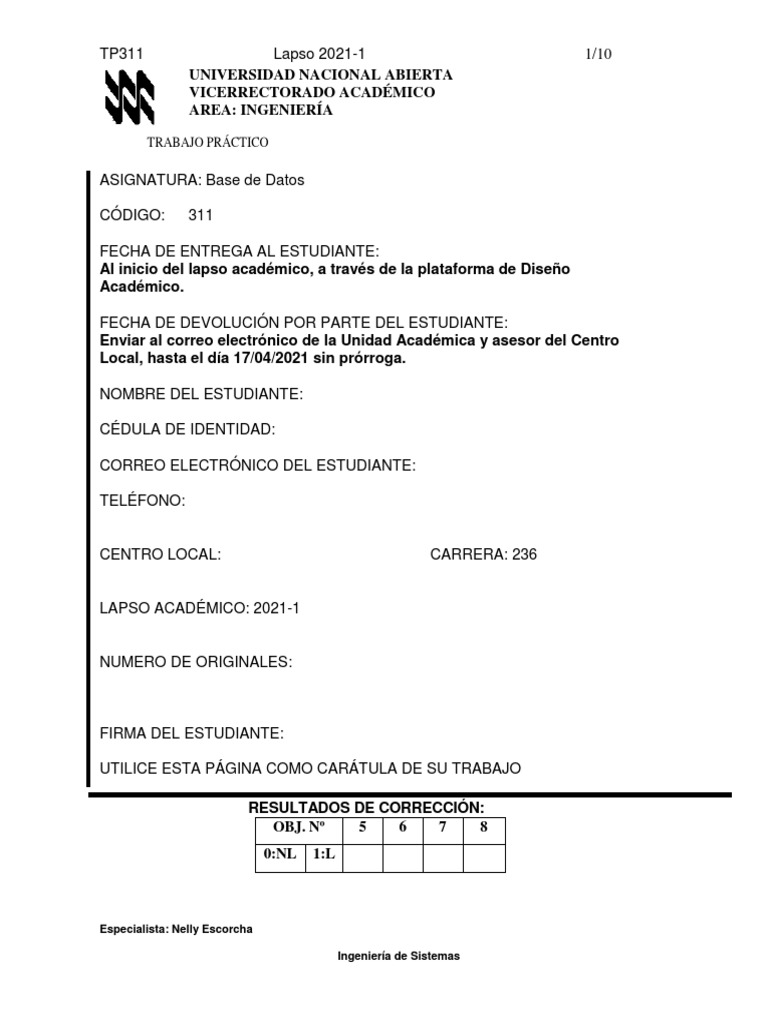 TP 311 2021-1 | PDF | Base de datos relacional | Bases de datos