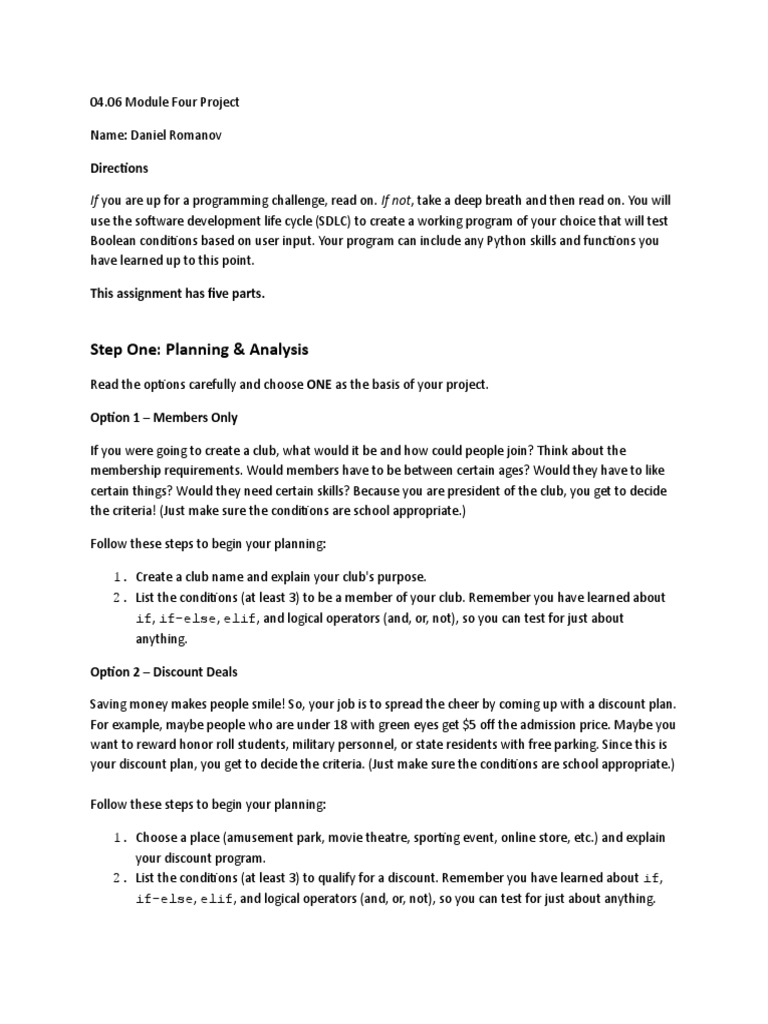 Step One: Planning & Analysis: Directions | PDF | Software Bug ...