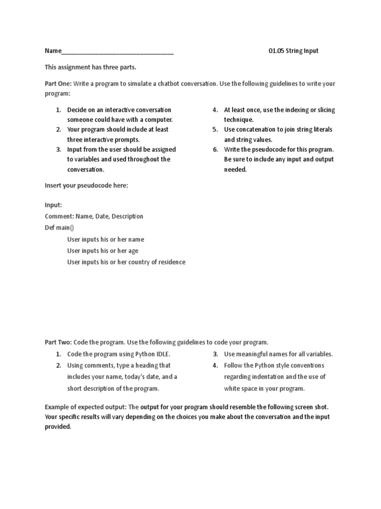 String Input Pdf Inputoutput Variable Computer Science